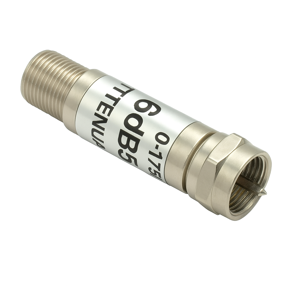 Steren 6dB Inline Attenuator – Coax Signal Reducer with DC Power Pass, 5–3000MHz, 75 Ohm [ 6dB ...