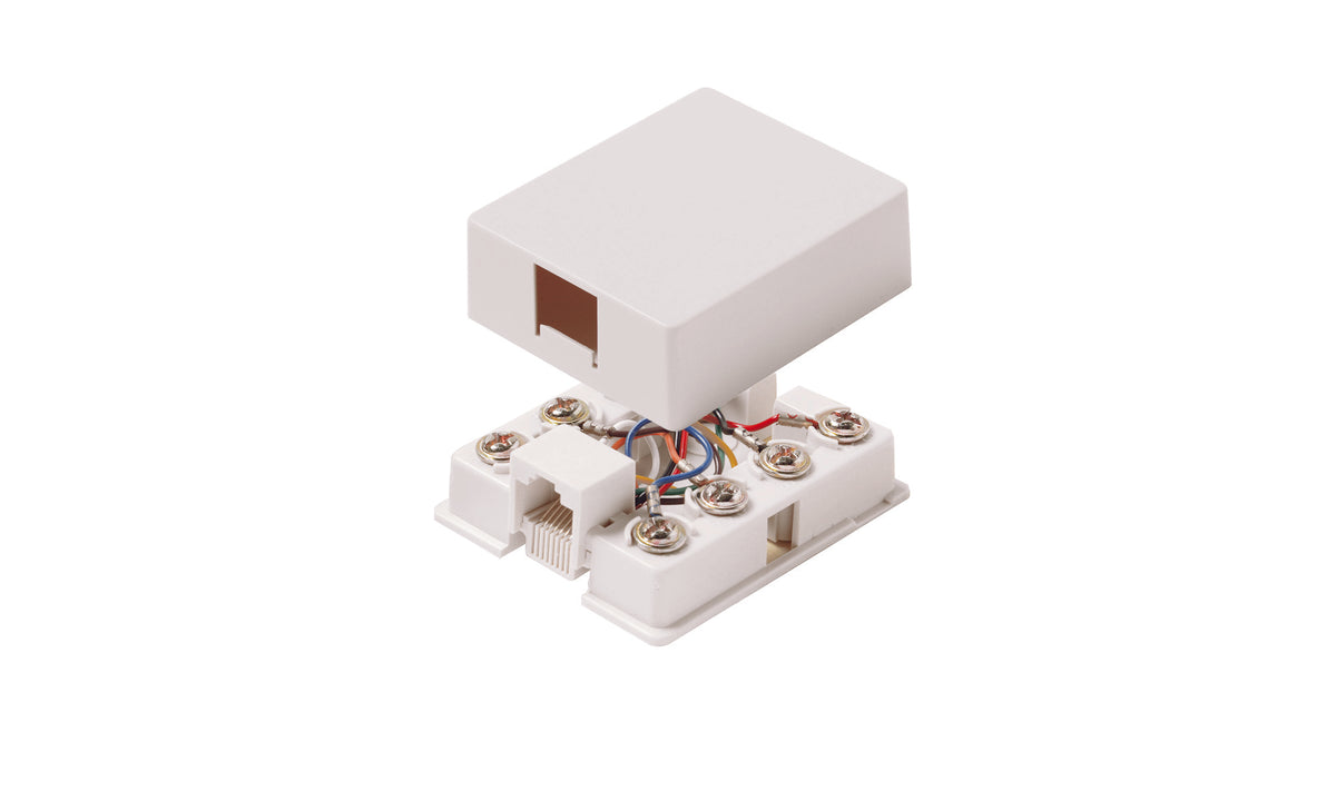 Upgrade your telephone setup withSteren's High-Impact Telephone 4C Surface Jack White with Gold ...