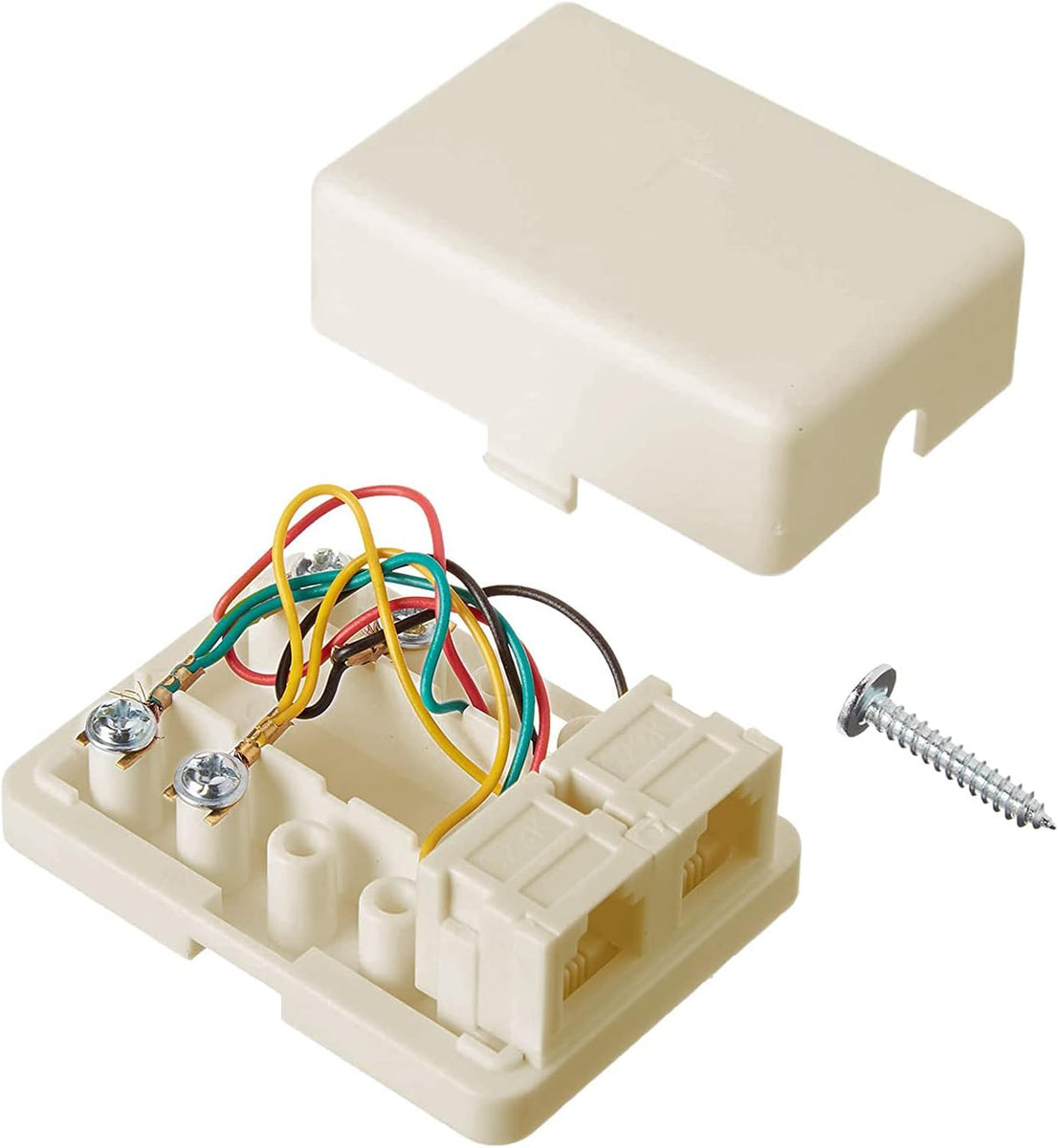 Steren High-Impact ABS Plastic 2-Line 4C Modular Telephone Surface Jack - Enhance your ...