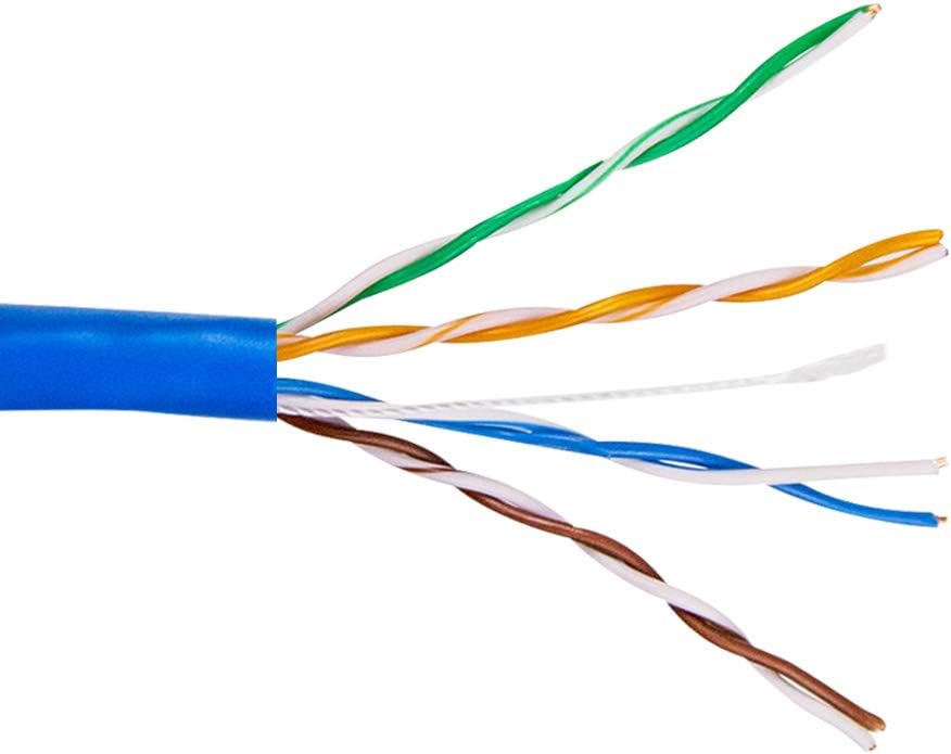 BASELINE 1000ft CAT5E UTP Solid Cable - 24 AWG Riser-Rated, Blue, cULus ...