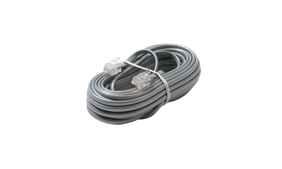 Upgrade your telephone setup with Steren's Silver 15ft 6C Modular Flat ...
