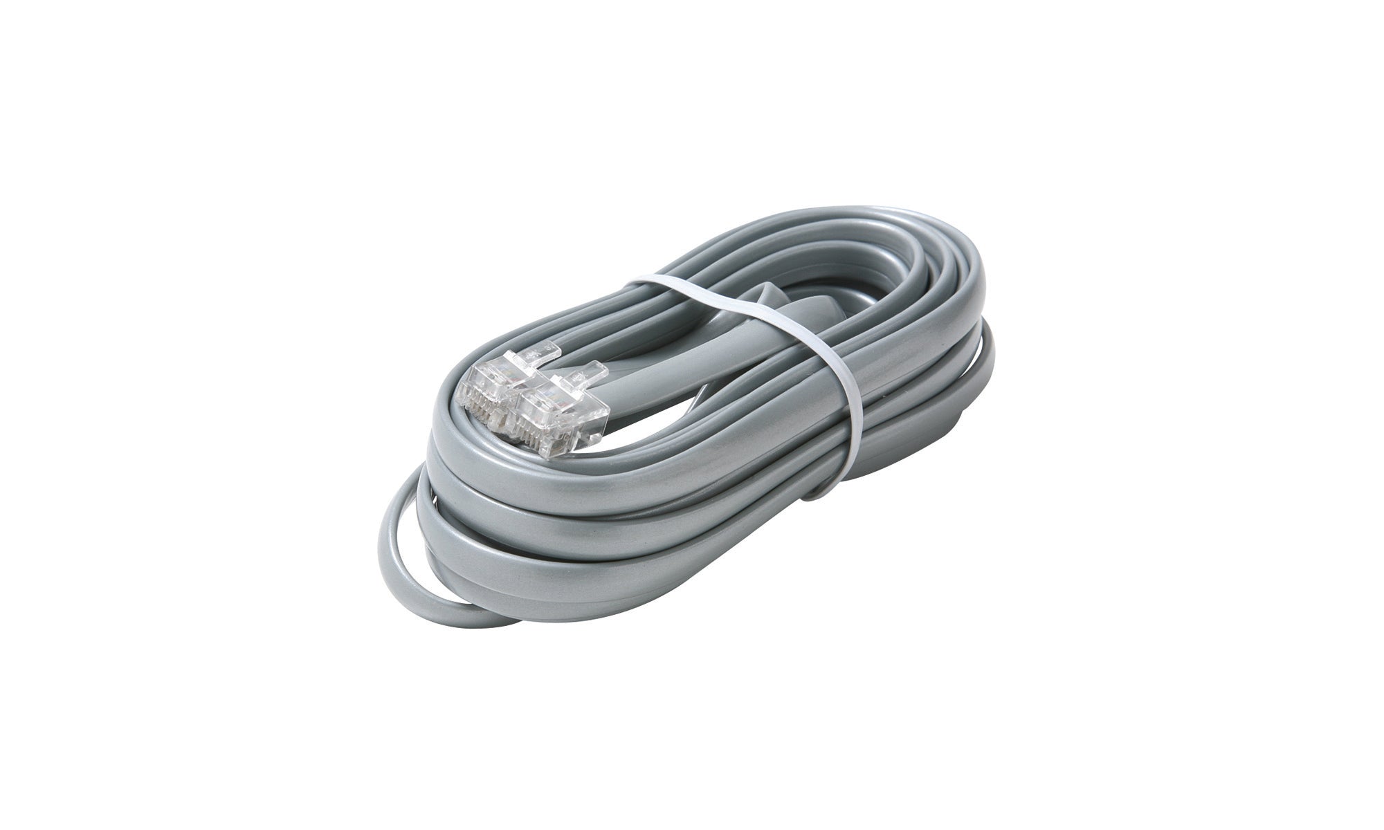 Steren 7ft 6C Modular Data Flat Cable Silver | Enhanced Performance and ...