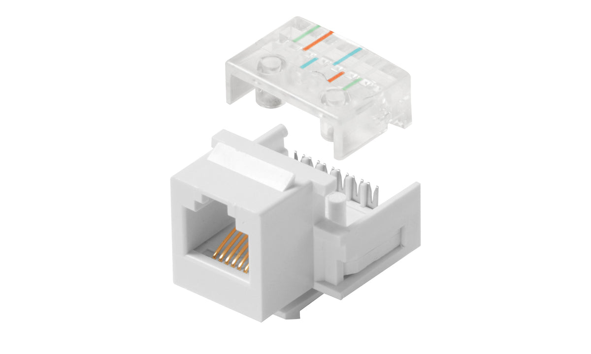 Steren Cat3 Keystone Jack RJ45 8C cULus White | Enhanced Performance ...