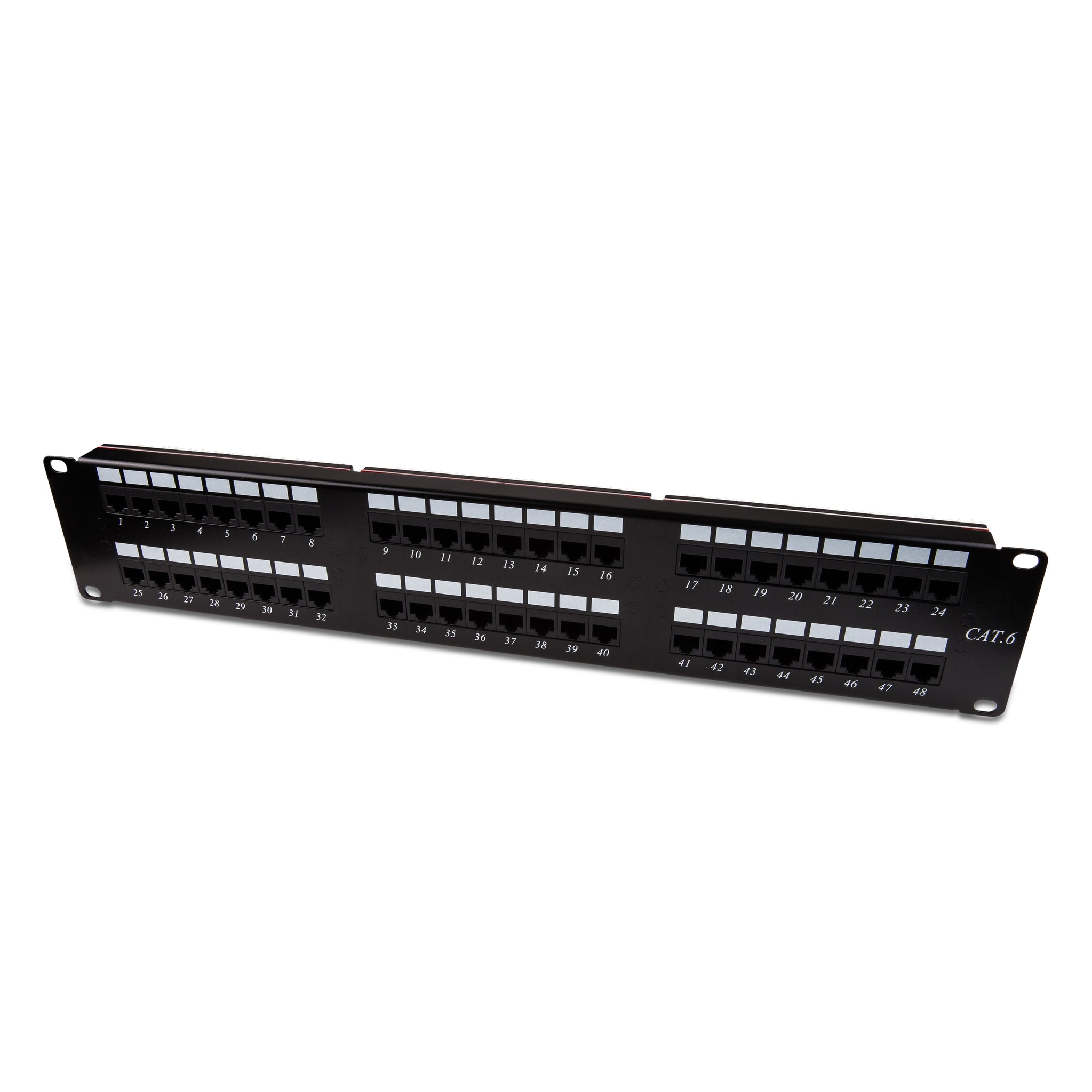 Steren 48-Port Cat6 Gigabit Patch Panel – Rack Mount, 350MHz, UL Liste