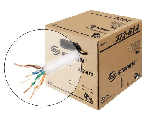 Steren BASELINE - 1000ft 23/4 CAT6 UTP cULus CM Solid Cable - Reel-In ...