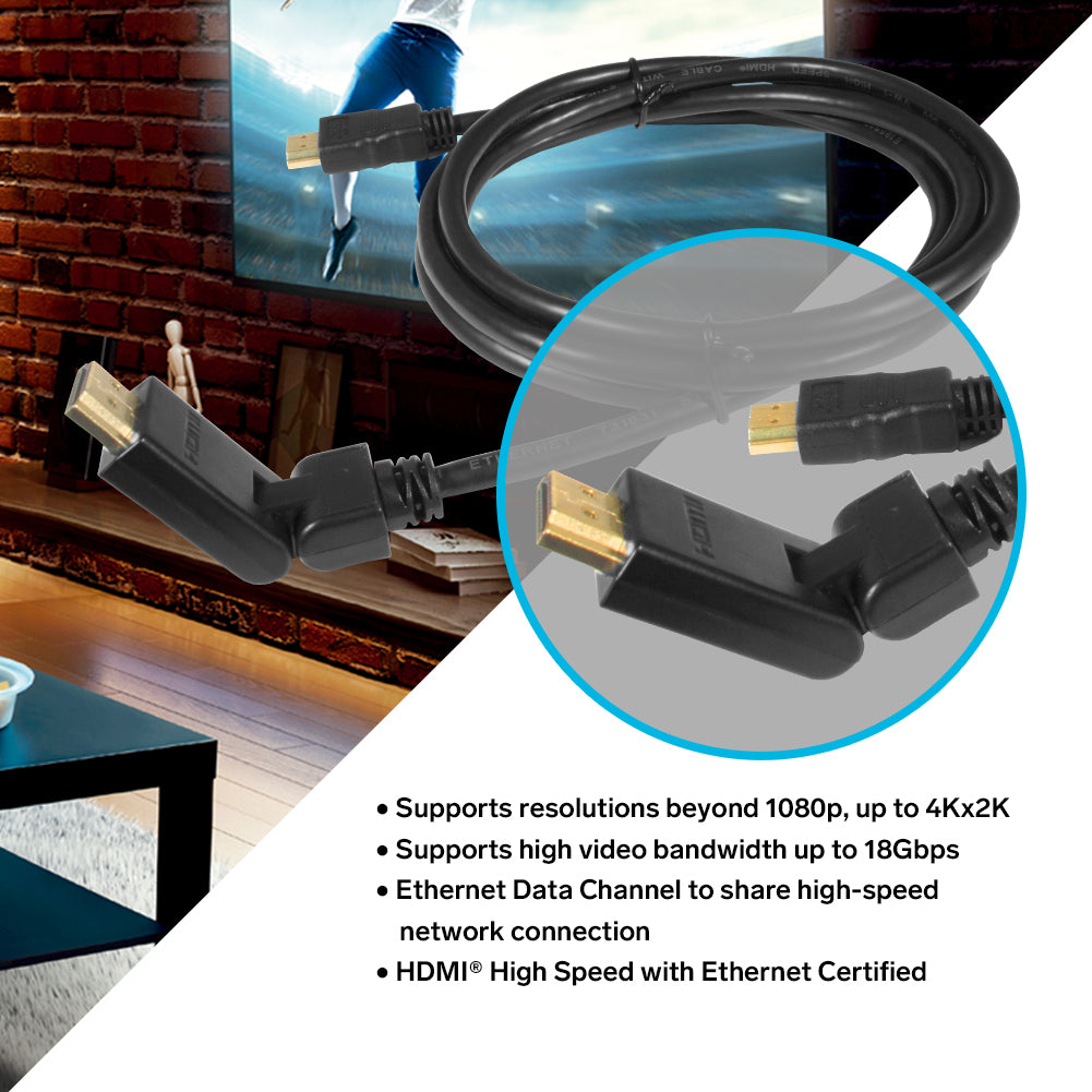 Upgrade your home entertainment with Steren's Premium 6ft Swivel HDMI ...