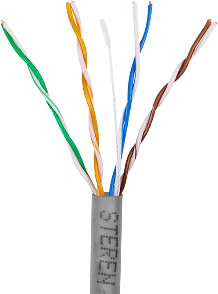 BASELINE 1000ft CAT5E UTP Solid Cable - 24 AWG Riser-Rated, Gray, cULus ...
