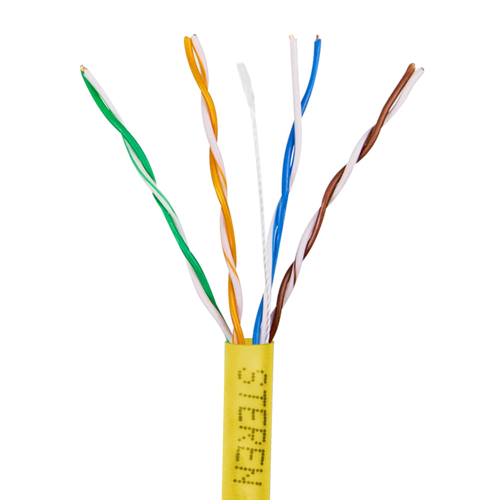 BASELINE 1000ft CAT5E UTP Solid Cable - 24 AWG Riser-Rated, Yellow ...
