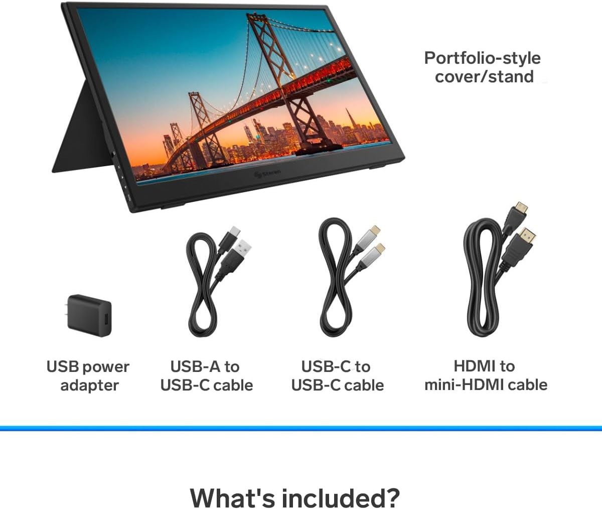 Steren 16" Portable HDR Monitor – Ultra-Slim Full HD Display with USB-C ...