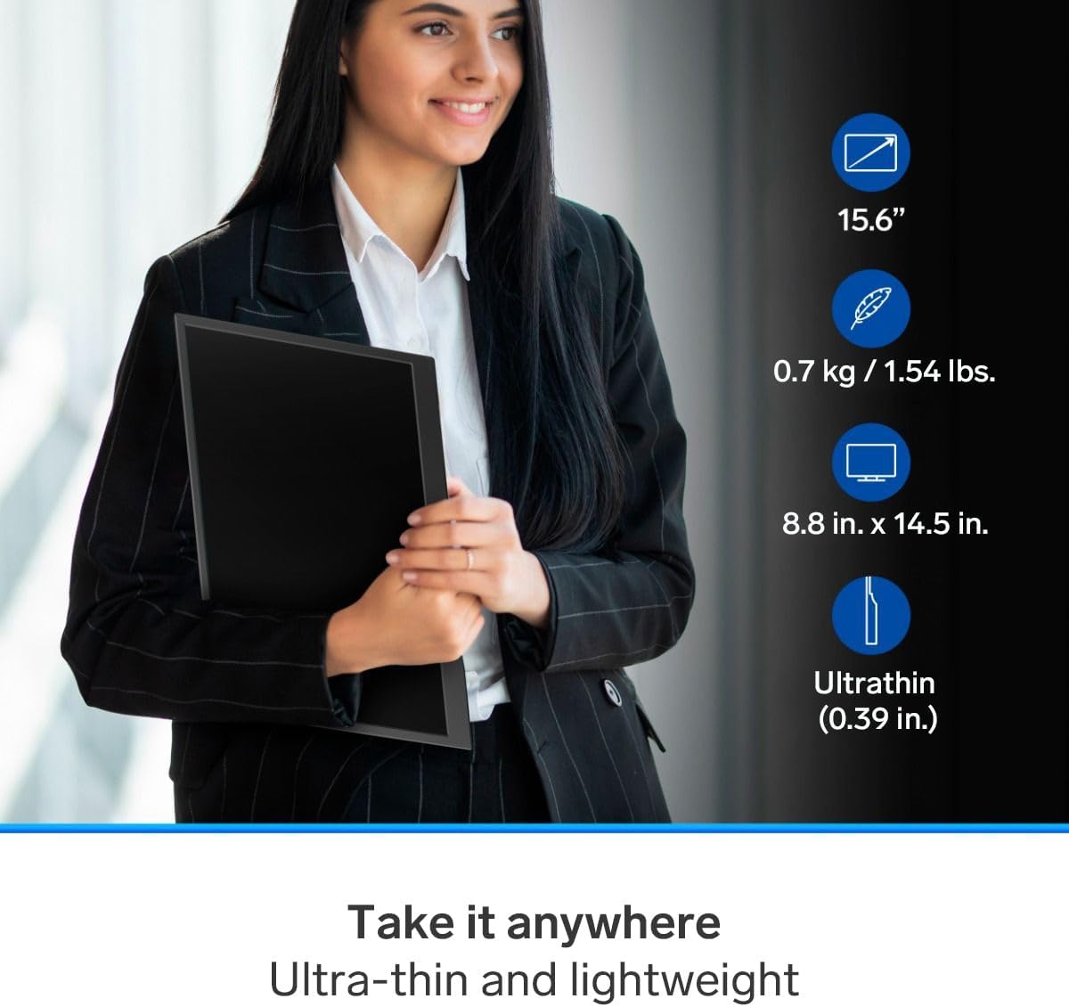 Steren 16" Portable HDR Monitor – Ultra-Slim Full HD Display with USB-C ...