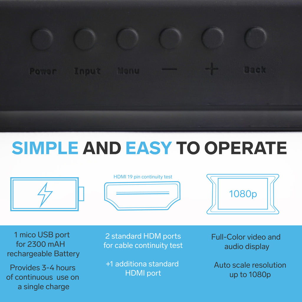 STEREN Handheld, Portable, HDMI Tester with HD LCD Display and Audio ...