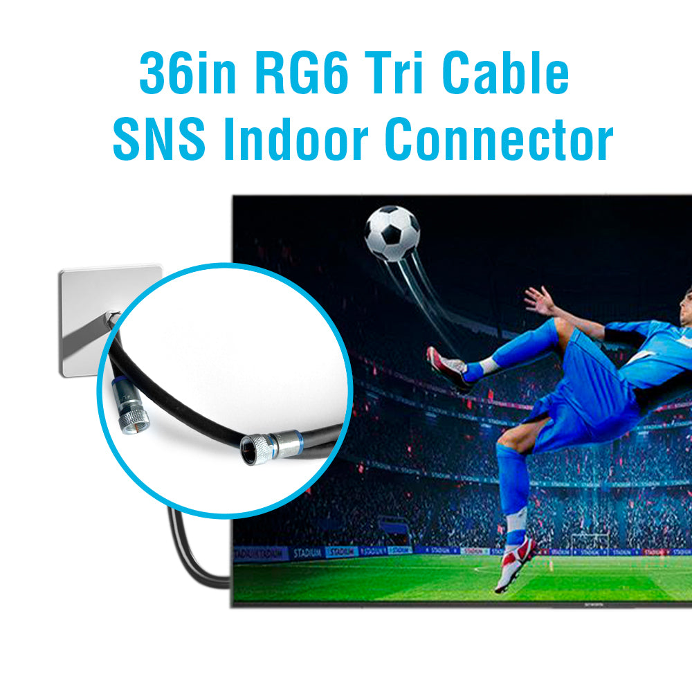 Steren 3ft RG6 TV Coaxial Cable with SNS Indoor Connector – Triple ...