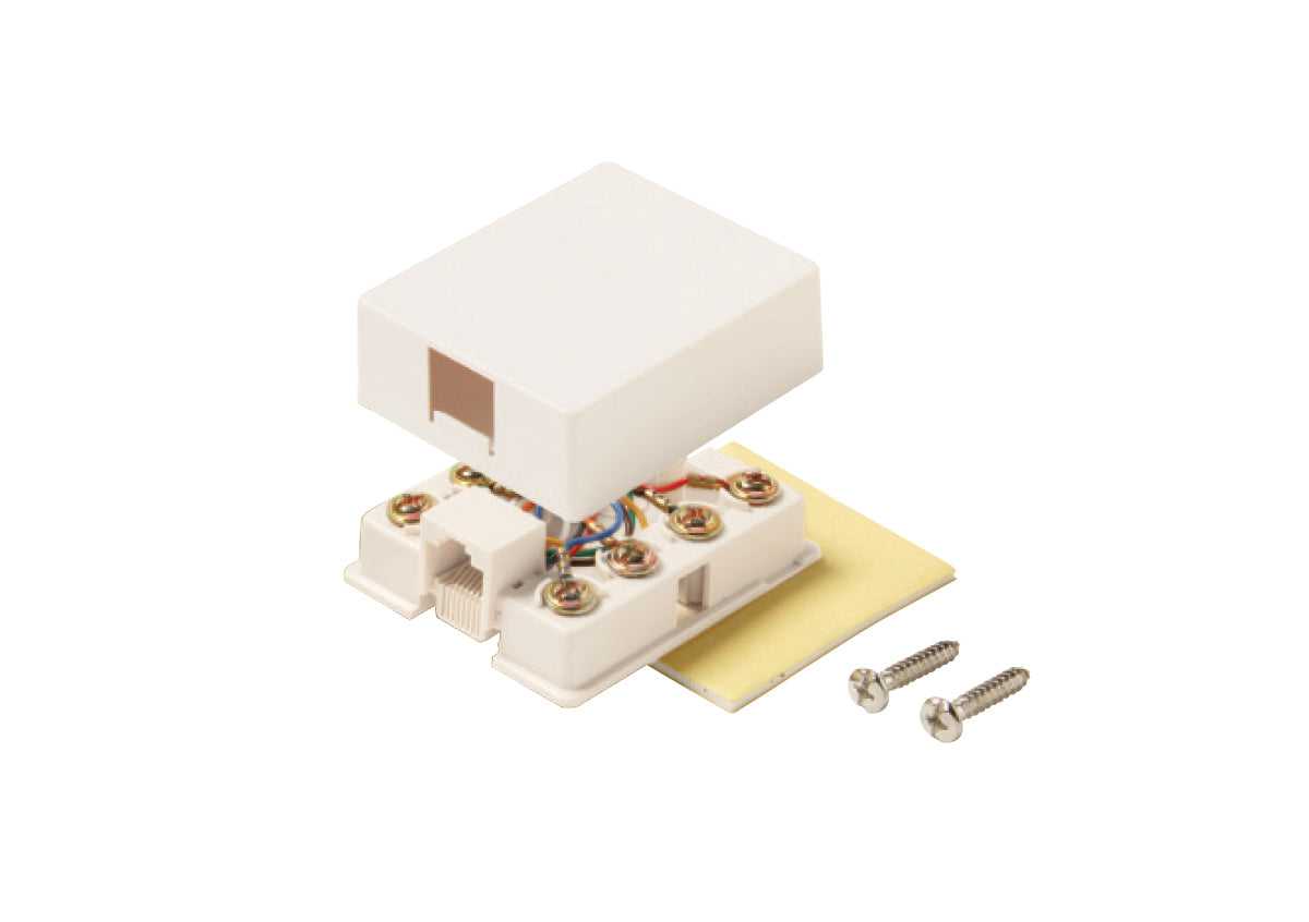 Upgrade your telephone setup withSteren's High-Impact Telephone 4C Surface Jack White with Gold ...