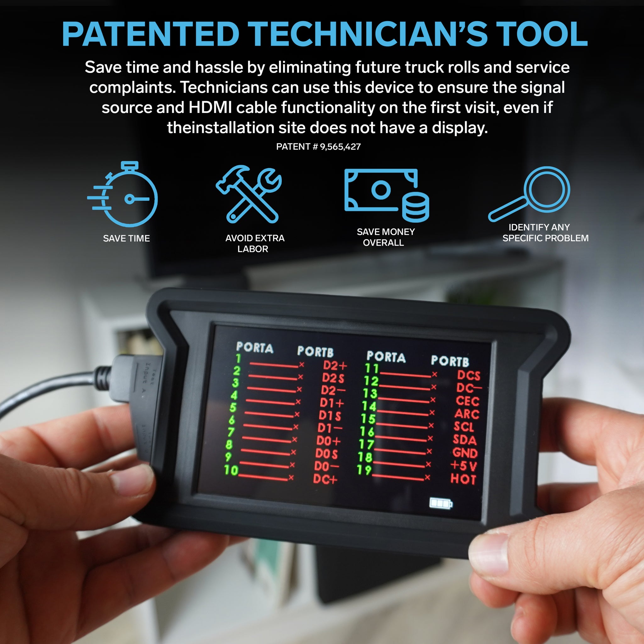 STEREN Handheld, Portable, HDMI Tester with HD LCD Display and Audio ...