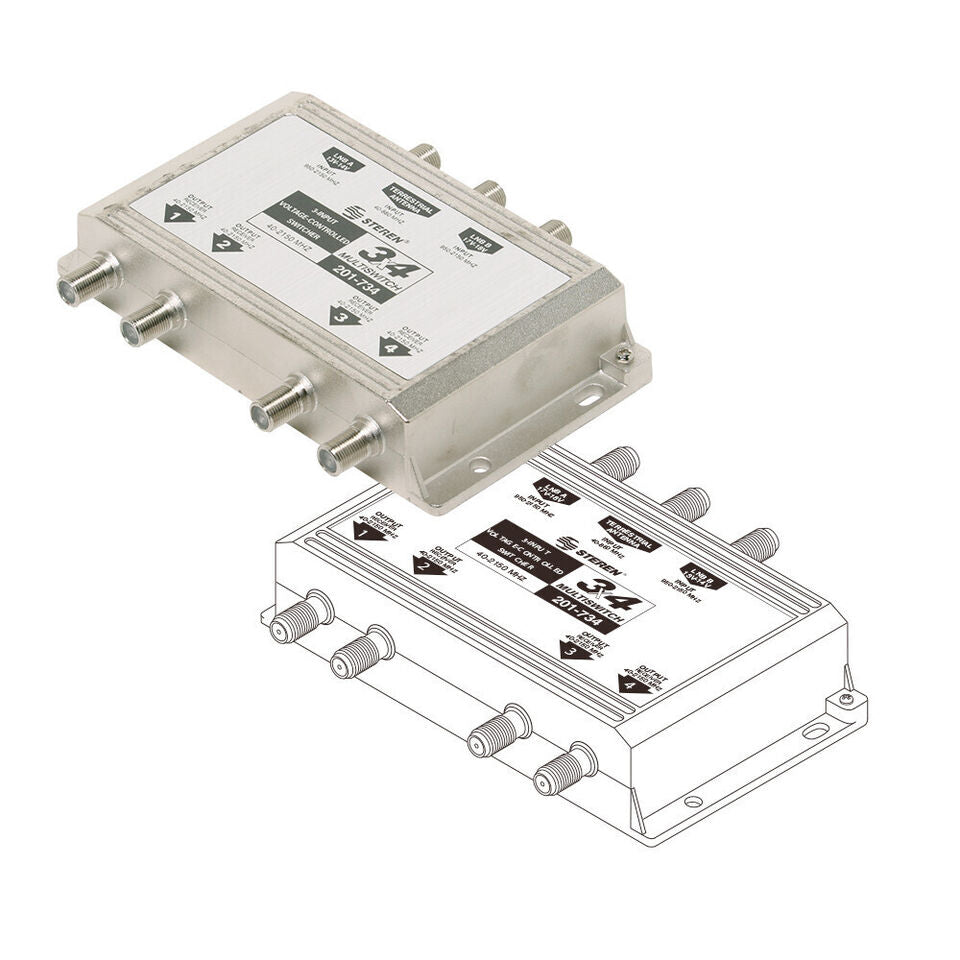 Steren 3x4 Multiswitch 40-2150MHz - High-Performance Satellite Signal ...