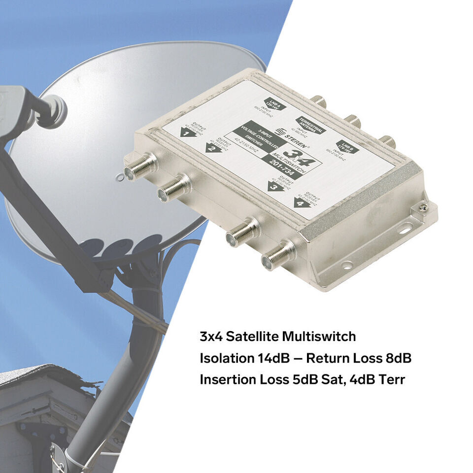 Steren 3x4 Multiswitch 40-2150MHz - High-Performance Satellite Signal ...